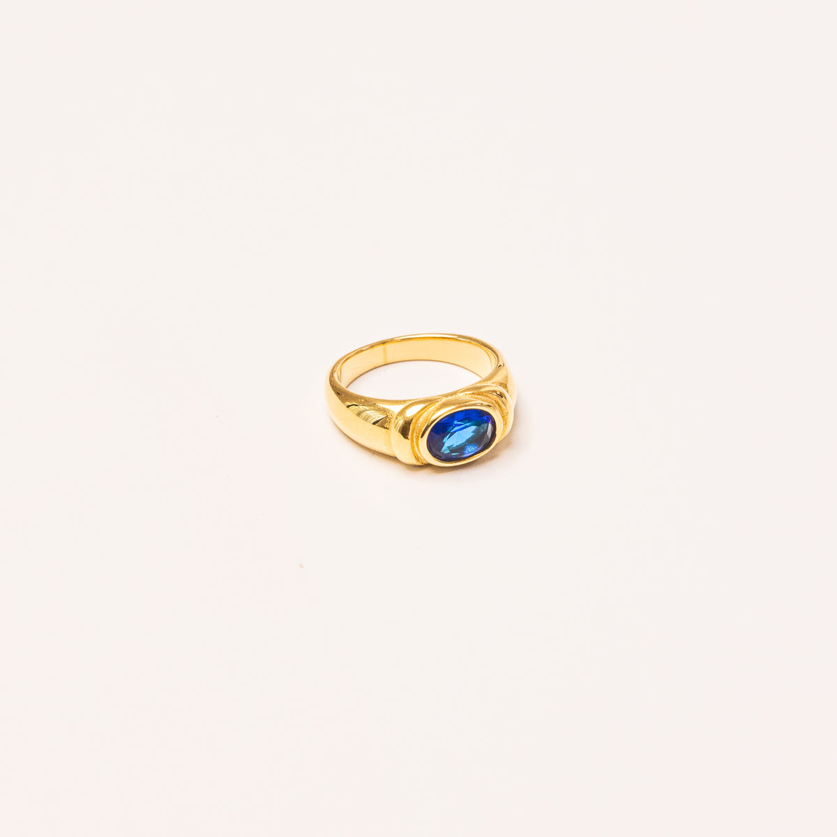 Azure Ring in Cobalt Stone | Gold Plated Stainless Steel Fashion ...
